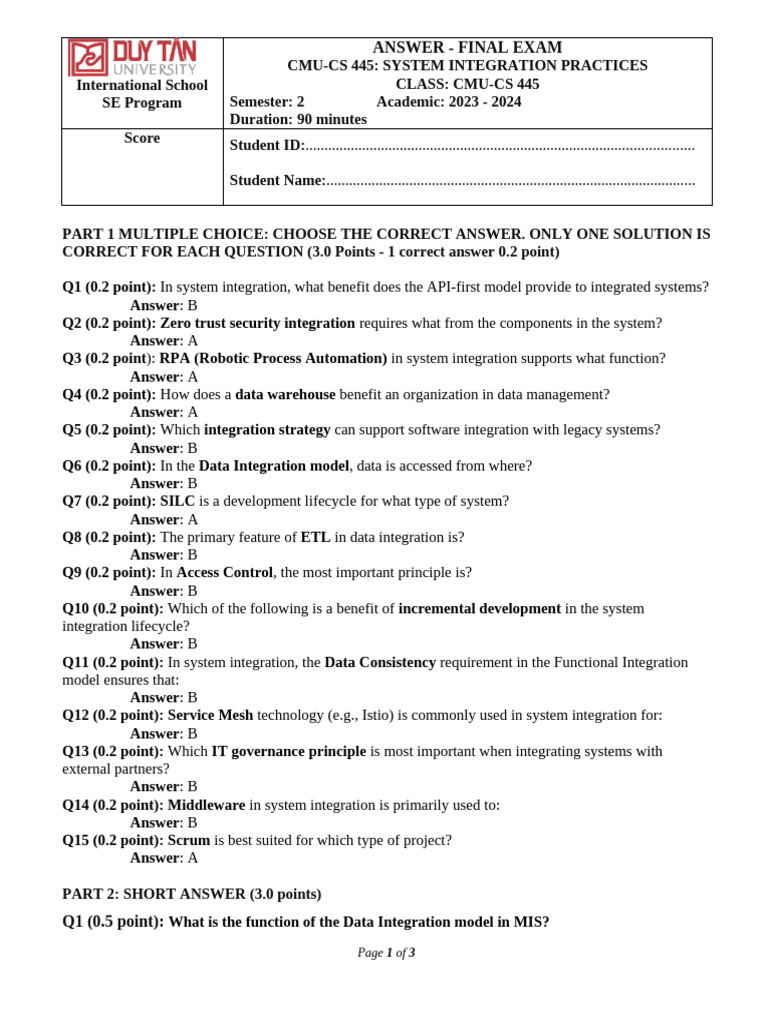 Answer Final Exam - Cmu Cs 445 Fis - 2024s | PDF | Computer Security ...