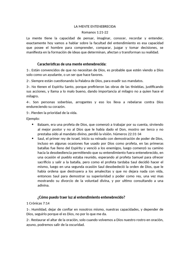 Mente Reprobada | PDF | Saulo | Dios