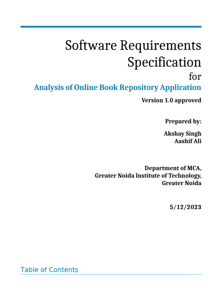 Software Engineering SRS - Online Book Repository Application | PDF | Databases | Libraries