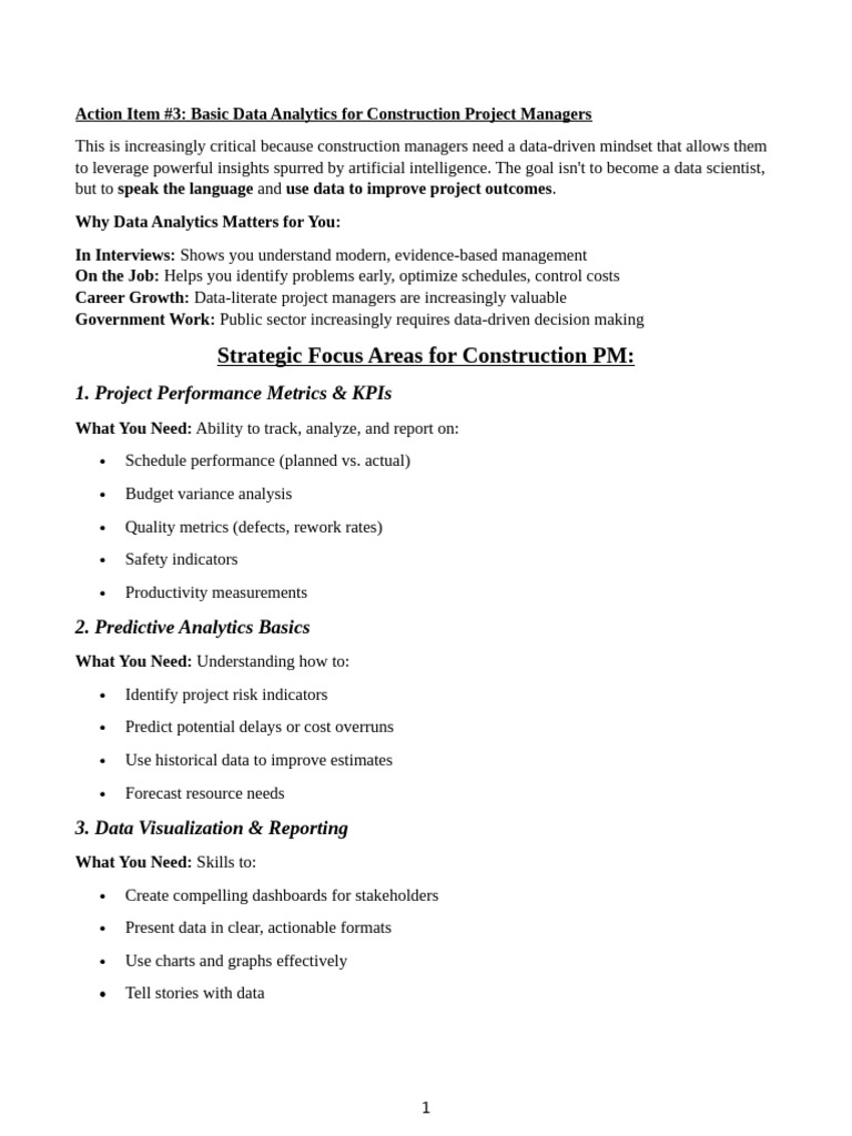 Free/Low Cost 12-Week Training in Basic Data Analytics For Construction ...