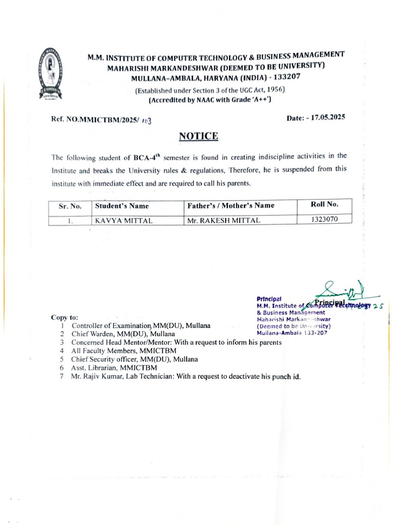 Suspension Notice | PDF