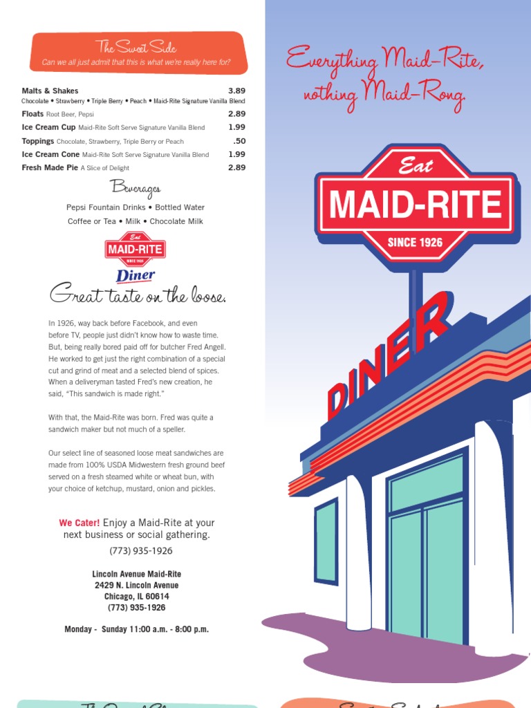 Maid Rite Menu | PDF | French Fries | Salad