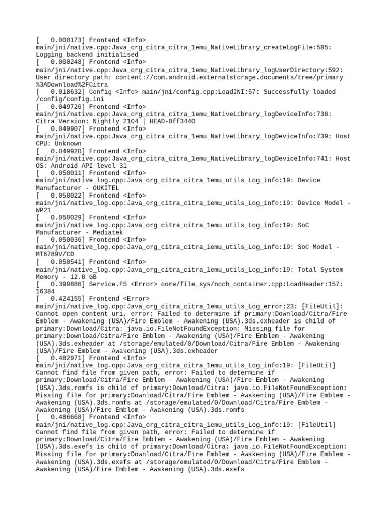 Citra Log - Txt.old | PDF | Operating System Families | Computing