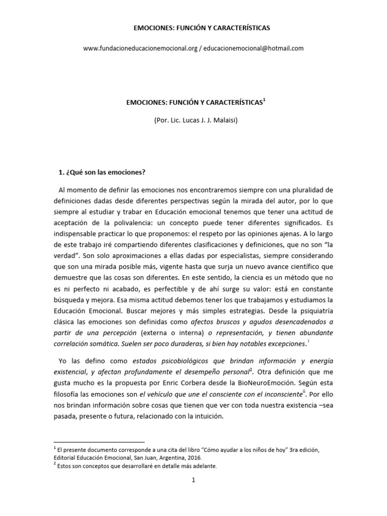 3 - Emociones | PDF | Las emociones | Aprendizaje