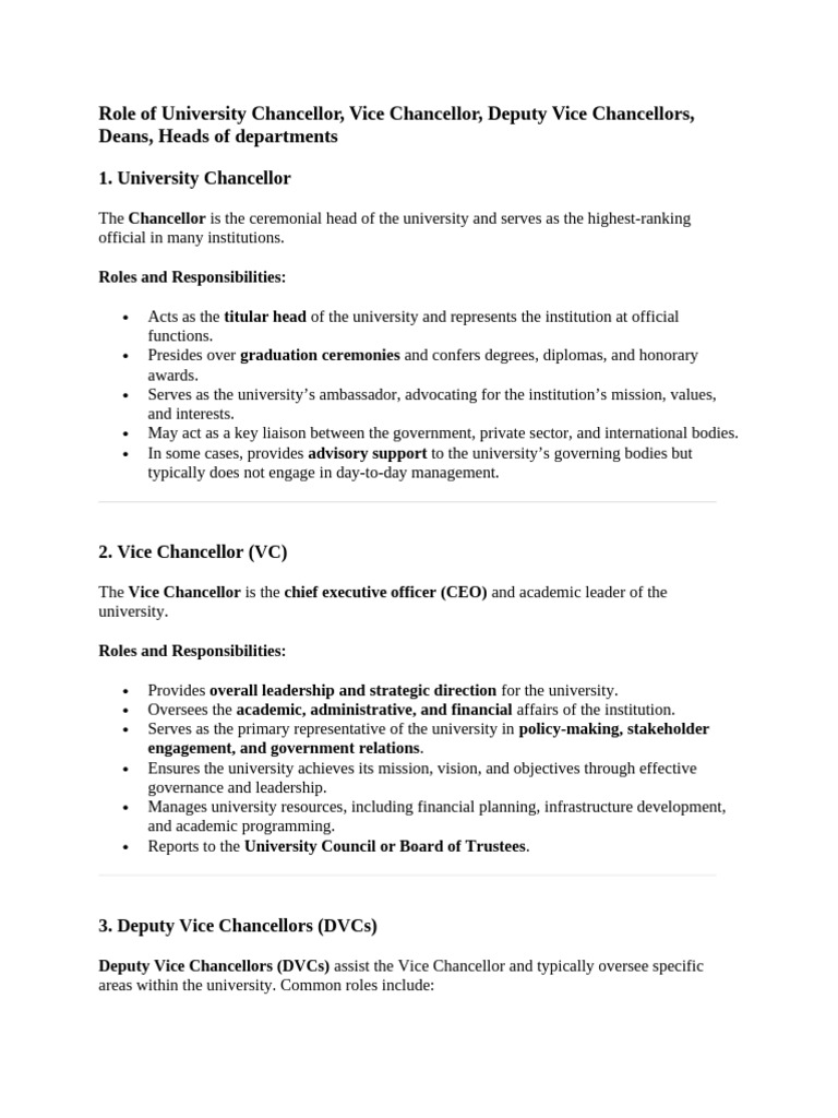 Understanding the Chancellor's Role | PDF | University | Student Affairs