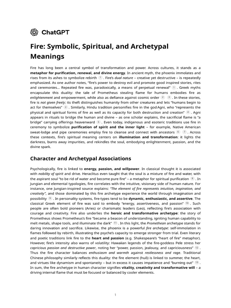 Fire - Symbolic, Spiritual, and Archetypal Meanings | PDF | Deities | Prometheus