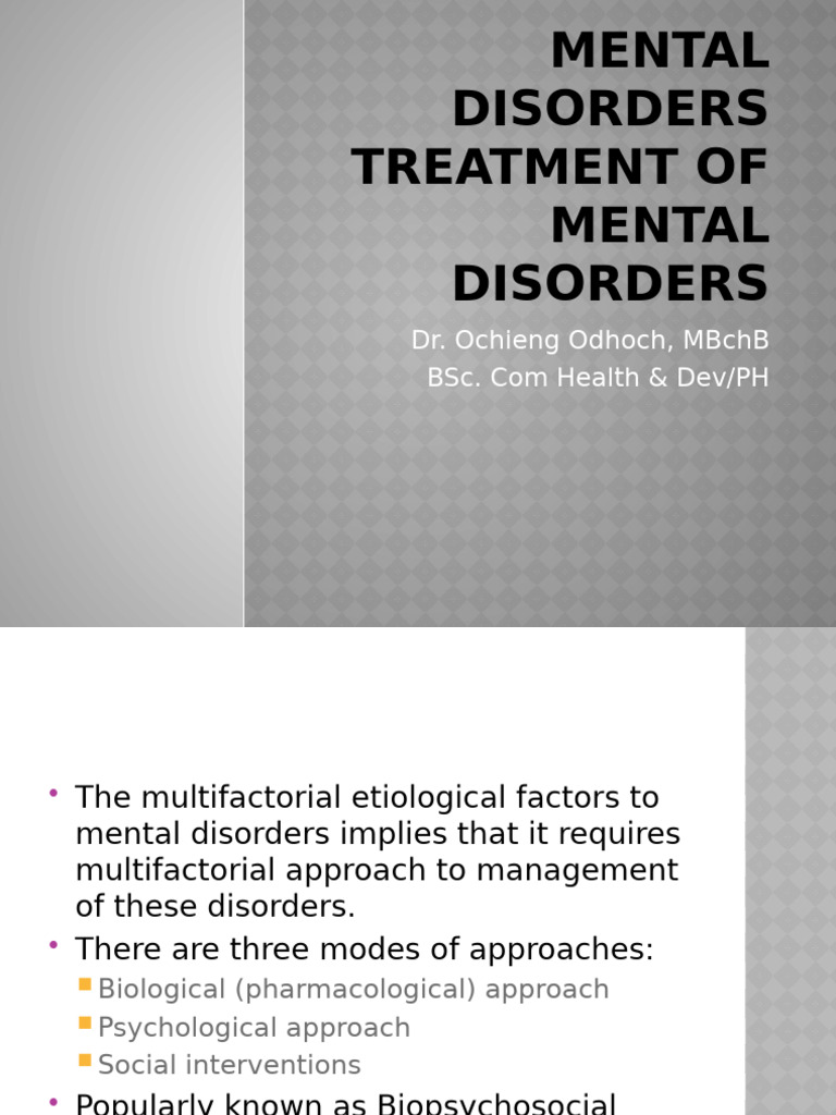 Mental Disorders-Treatment of Mental Disorders | PDF | Psychotherapy ...