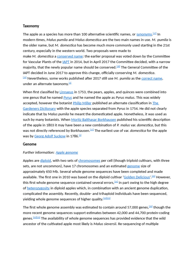 Apple Taxonomy and Classification | PDF | Apple | Botany