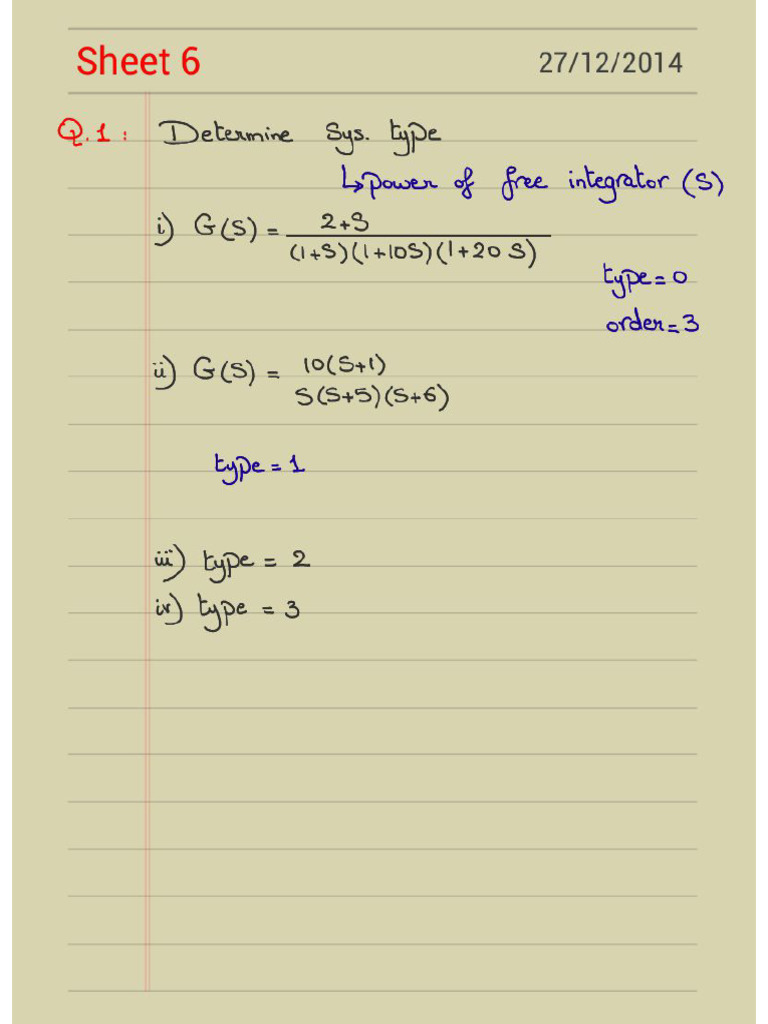 Control Tutorial - Sheet 6 | PDF