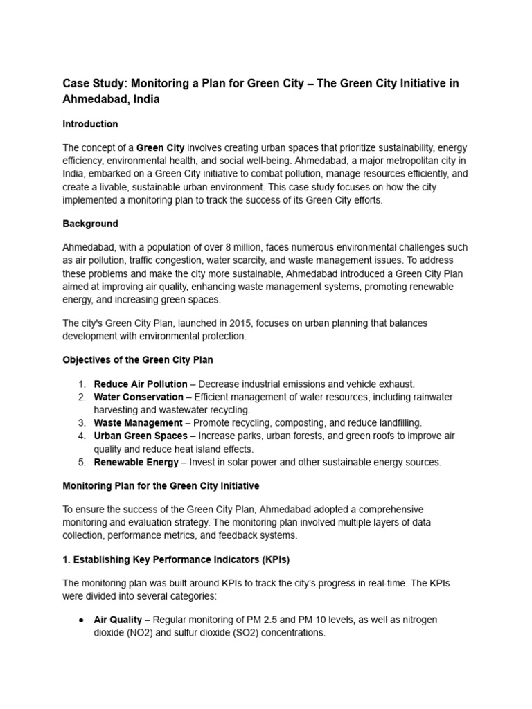 Monitoring A Plan For Green City | PDF | Sustainable City | Waste Management