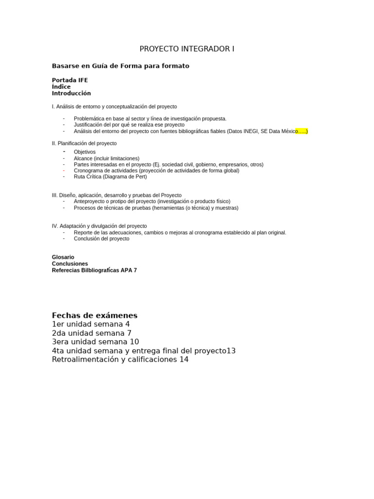 Proyecto Integrador I (Entregables) | PDF