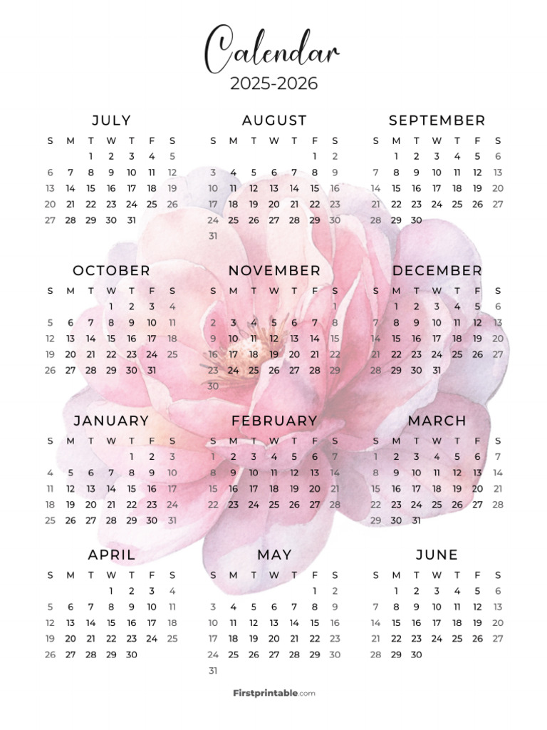 Yearly School Calendar Template 15 - Firstprintable - Com | PDF