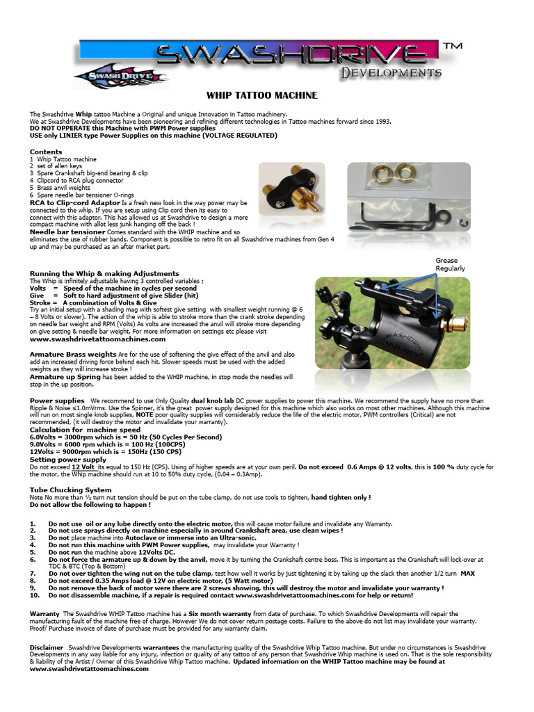 Owners Manual Whip B 042015 | PDF | Power Supply | Electric Motor