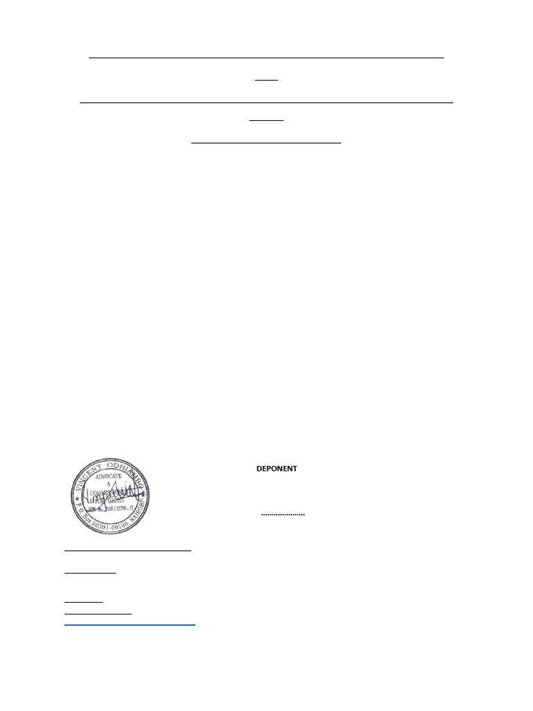 Joseph Muthuri Meme Statutory Declaration | PDF