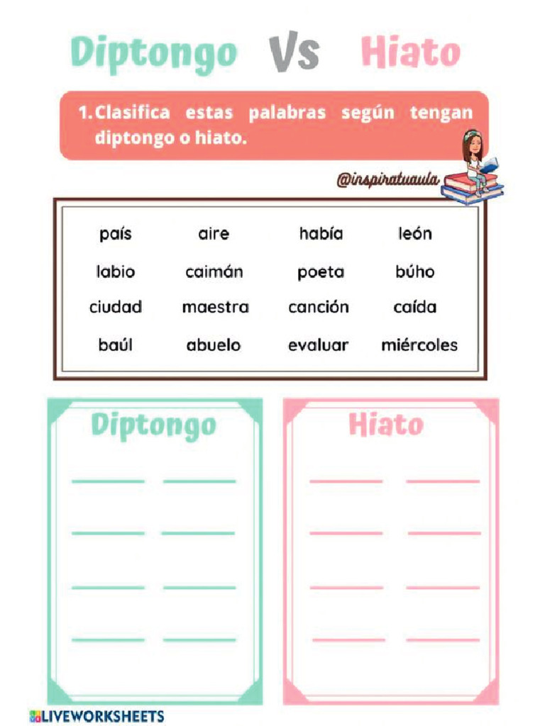 Actividad de Diptongos e Hiatos | PDF