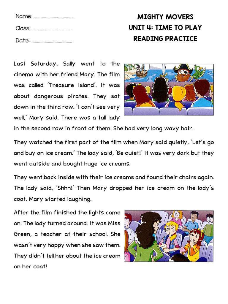 At The Cinema - Reading Comprehension | PDF | Chess Theory | Chess