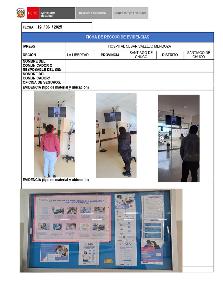 Ficha de Recojo de Evidencias de Difusión de Menssajes Del SIS | PDF