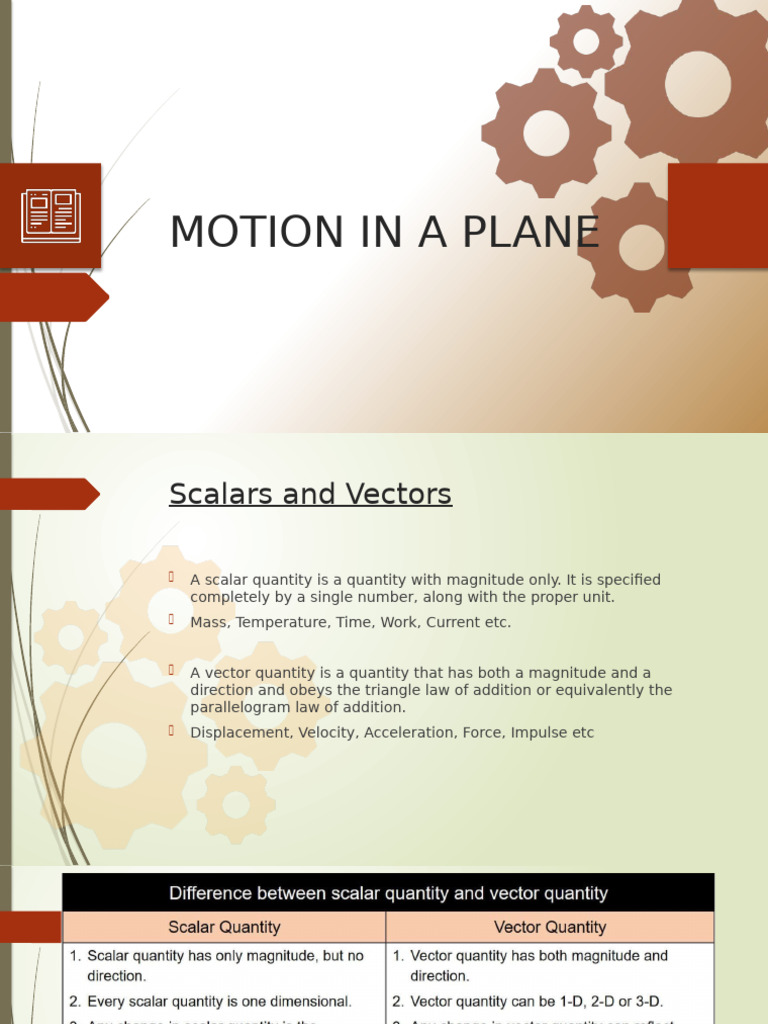 Scalars and Vectors in Motion Analysis | PDF | Euclidean Vector ...