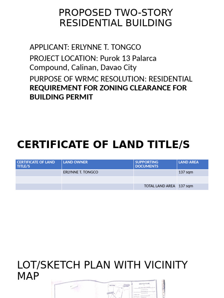 WRMC Application Template For BLDG Permit - Proposed 2 Storey Residential Building Updated | PDF