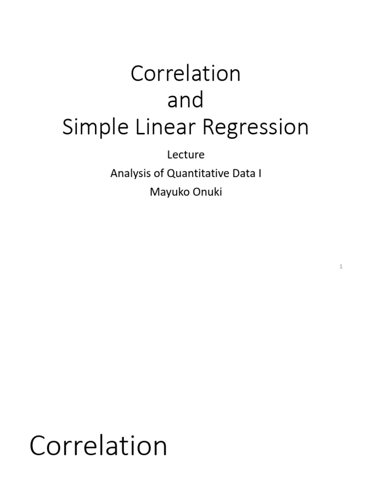 Correlation Simple Regression | PDF | Errors And Residuals | Linear Regression