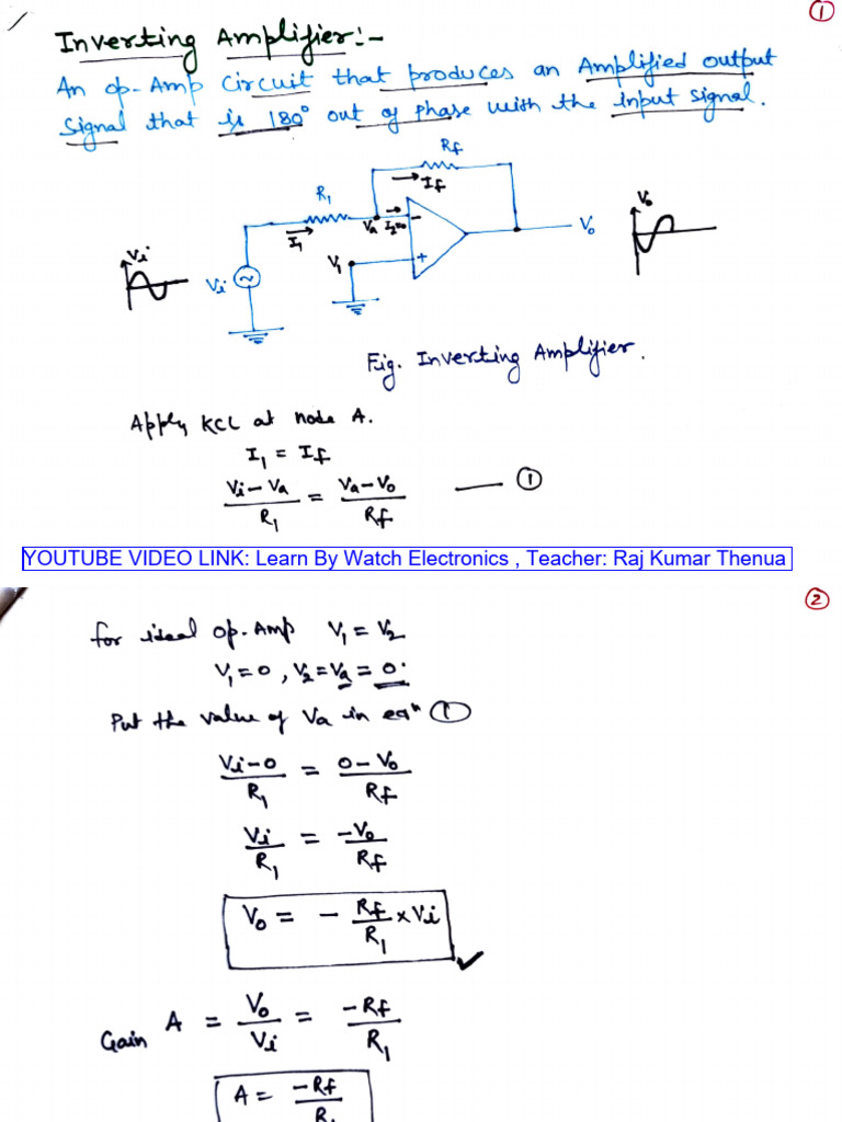 Inverting and Non Inverting Amplifier | PDF