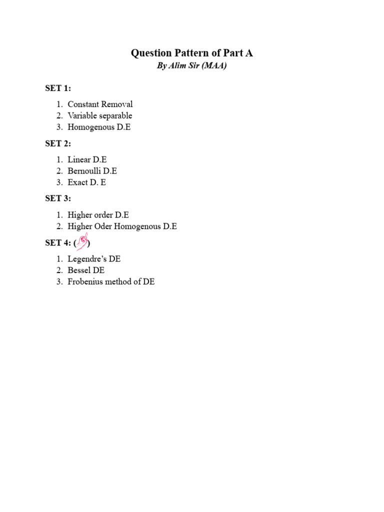 Differential Equations Question Patterns | PDF