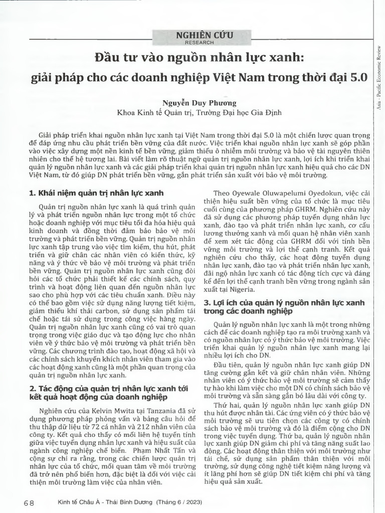 BB - Nhan Su Xanh - So 1 | PDF