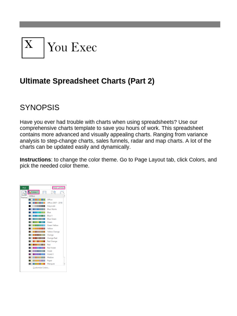 You Exec - Ultimate Spreadsheet Charts Part2 Complete | PDF | Spreadsheet
