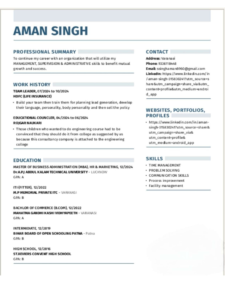 Aman Singh CV (1) - Compressed | PDF