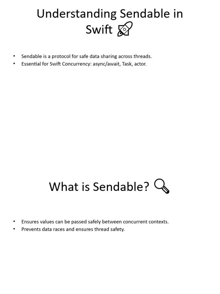 Sendable Is A Protocol For Safe Data Sharing Across Threads. Essential ...
