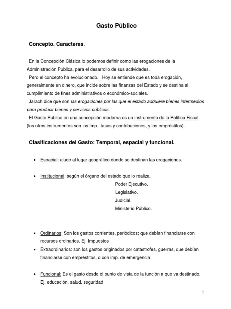 Gasto Publico. Resumen | PDF | Consumo (economía) | Gastos gubernamentales