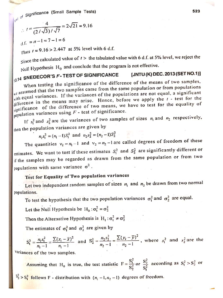 F Test, Chi-Square Test | PDF