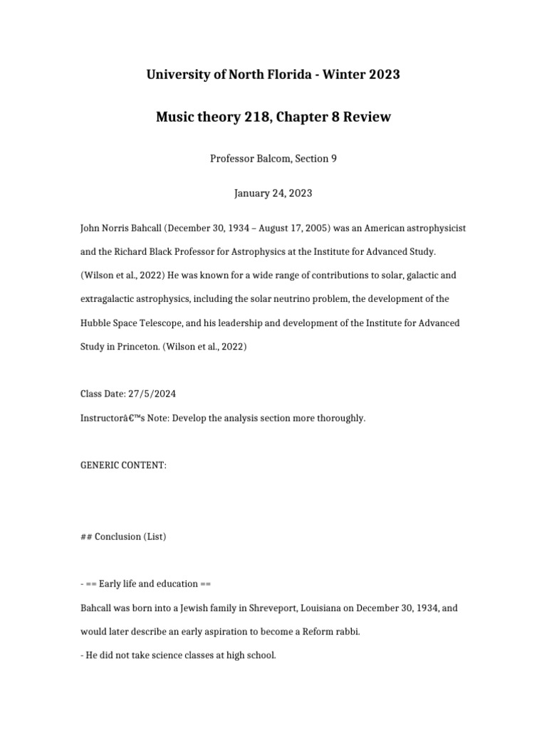 Music Theory 218 Chapter 8 Review | PDF | Neutrino | Astronomy