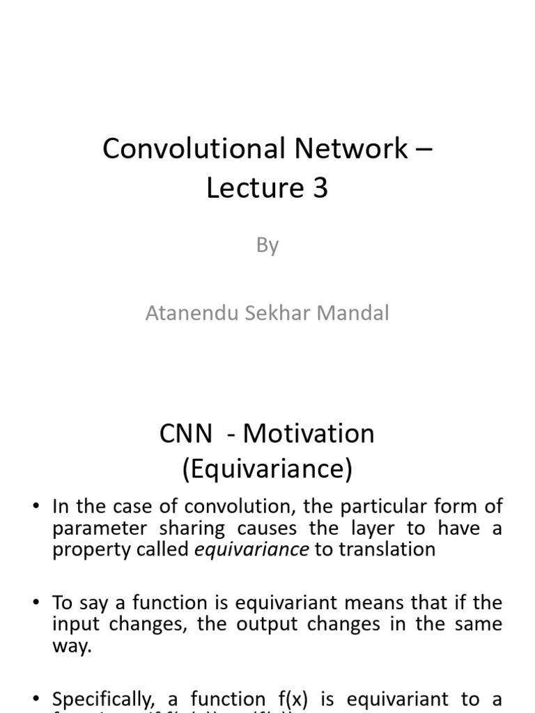 Lecture 4-Convolutional Network | PDF | Applied Mathematics | Machine Learning