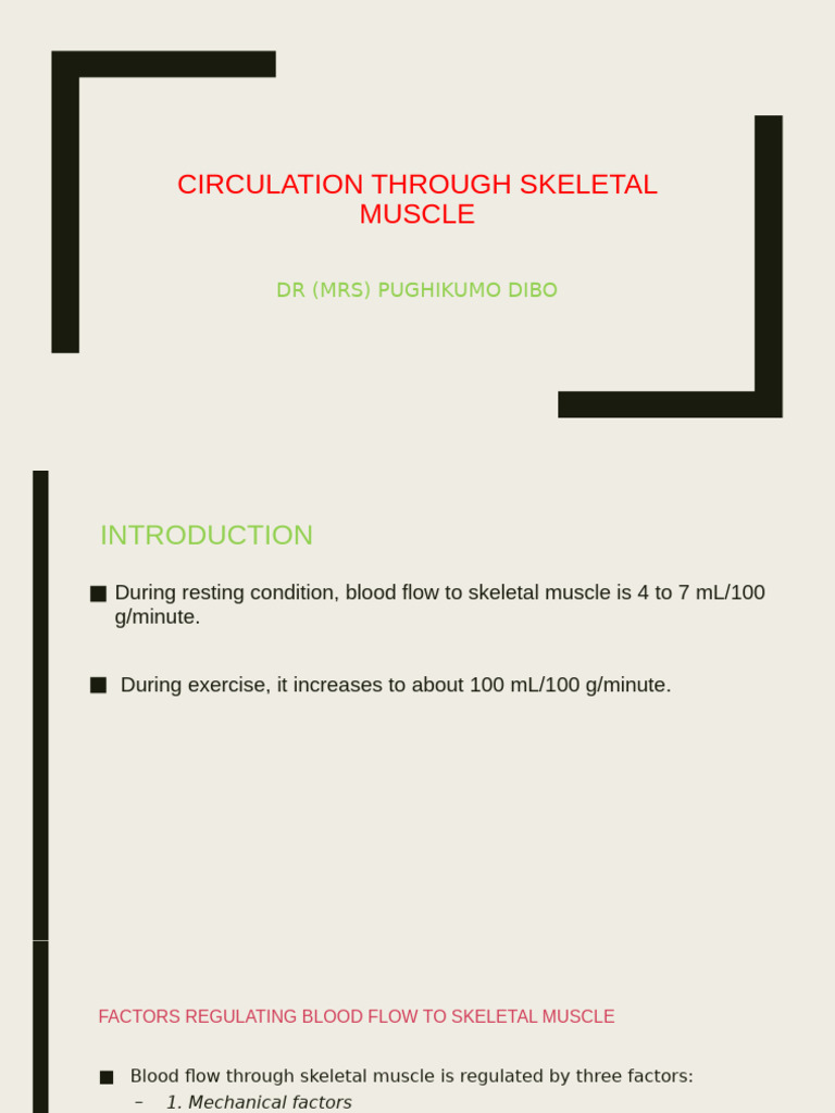 Circulation Through Skeletal Muscle | PDF | Vein | Vasodilation