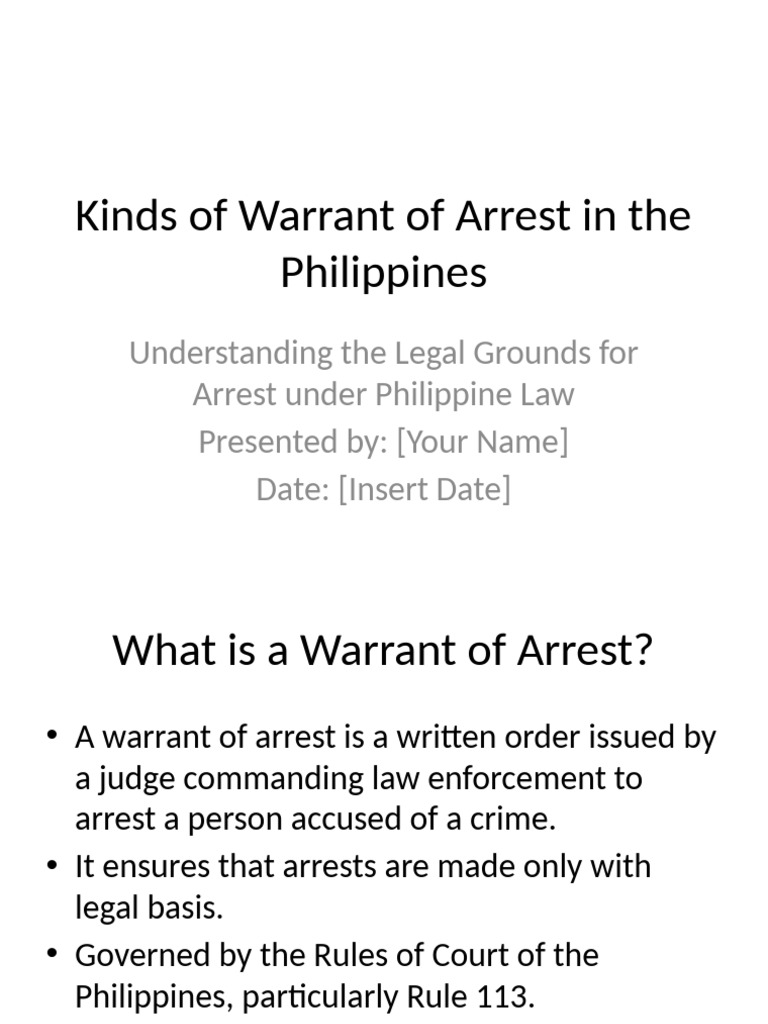 Kinds of Warrant of Arrest Philippines | PDF | Arrest | Arrest Warrant