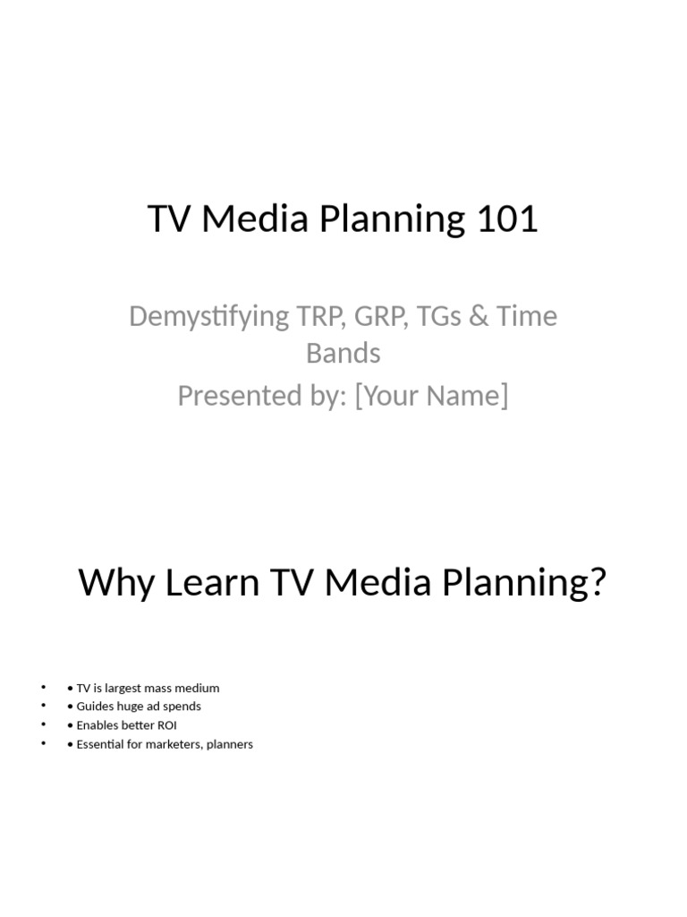 TV Media Planning 101 | PDF