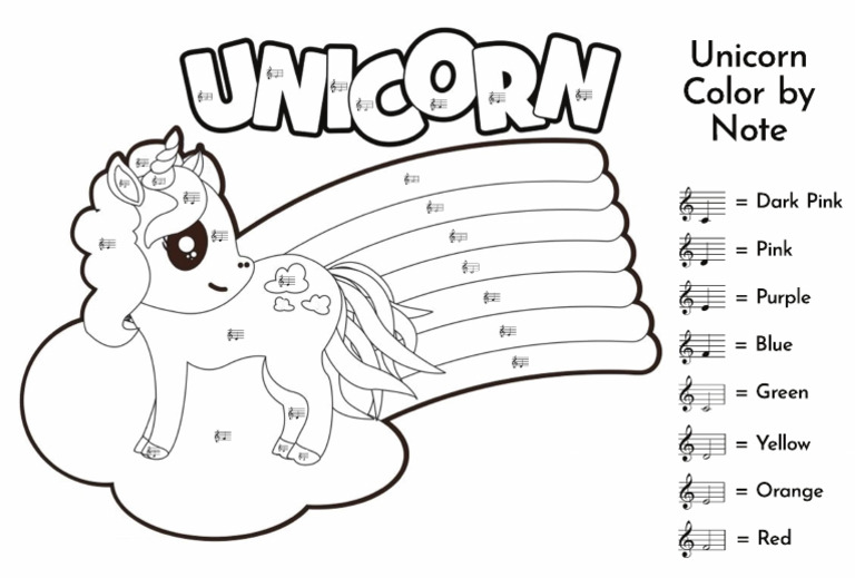 Unicorn Color by Note | PDF