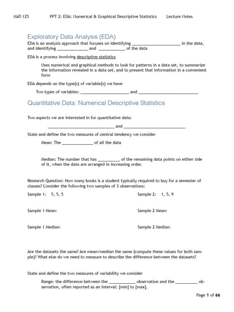 EDA: Descriptive Statistics Overview | PDF | Statistical Analysis ...