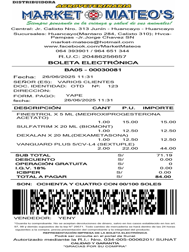 Boleta Electrónica de Compra - 26/06/2025 | PDF