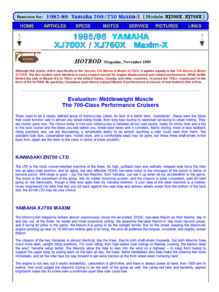 Maximum Maxim-X - HOTROD Magazine, November 1985 | PDF | Motorcycle | Land Vehicles