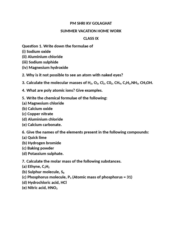 Class Ix HH | PDF
