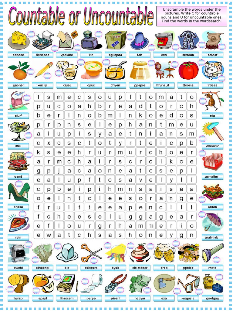 Countable vs Uncountable Nouns Activity | PDF