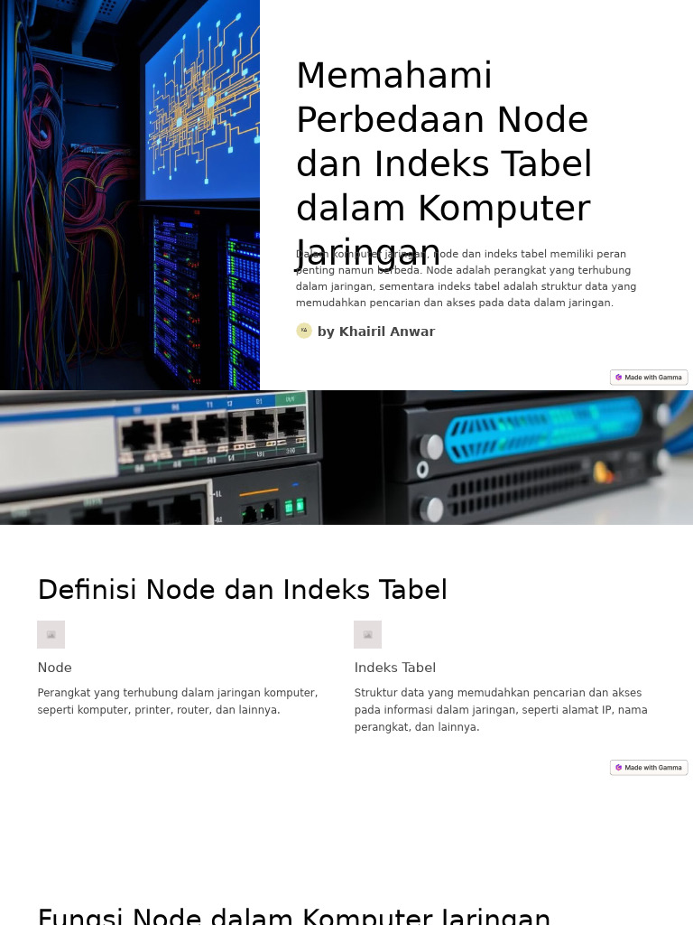 Memahami Perbedaan Node Dan Indeks Tabel Dalam Komputer Jaringan | PDF