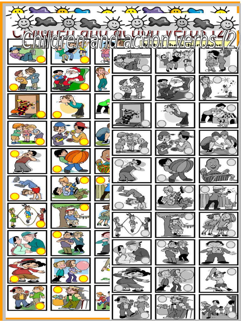 Action Verbs Matching Activity | PDF