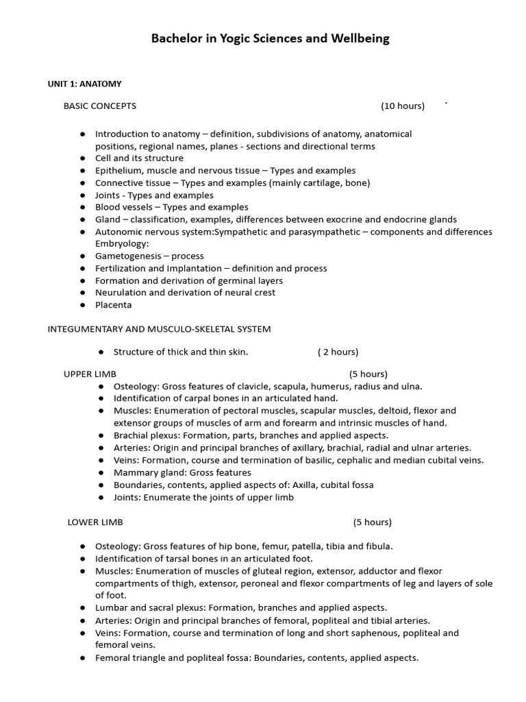 Human Bilogy For Yogic Sciences I | PDF | Human Leg | Limbs (Anatomy)