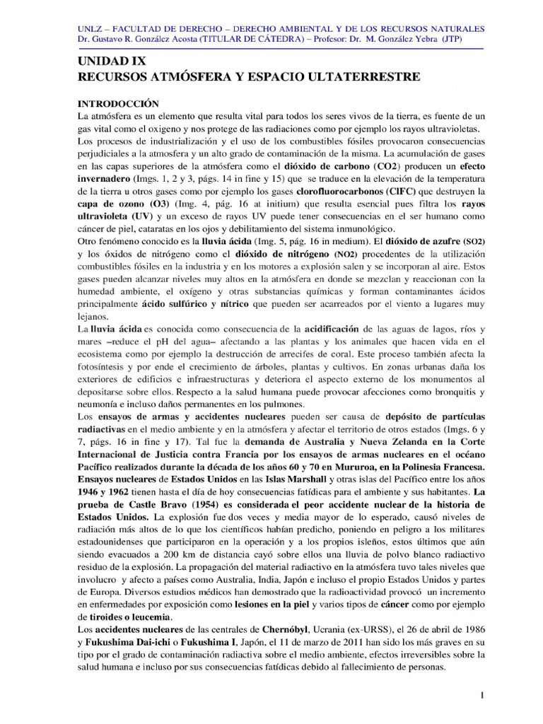 Unidad Ix. Atmosfera y Espacio Ultraterrestre I | PDF