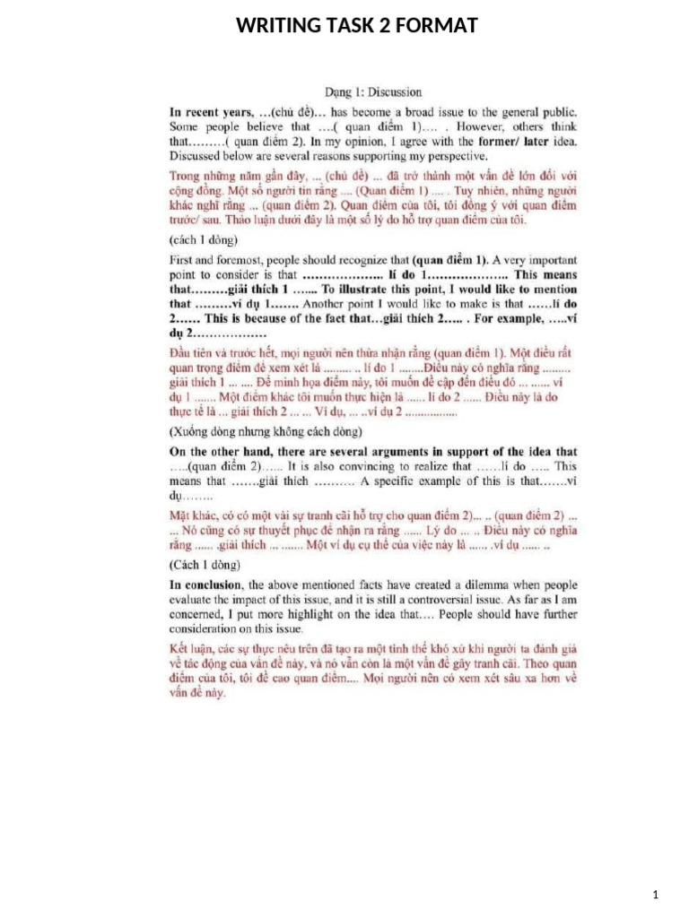 Writing Task 2 Format | PDF