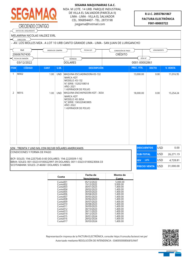 Factura de La Máquina | PDF | Moneda | Dólar