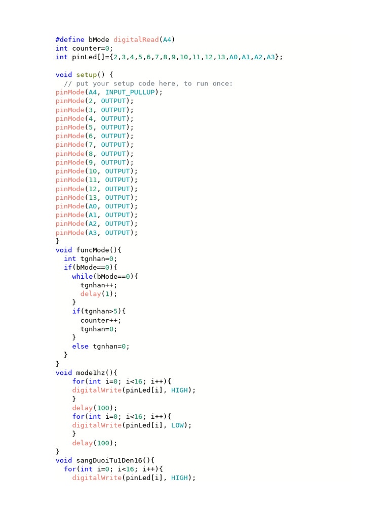 Arduino LED Control Code Example | PDF